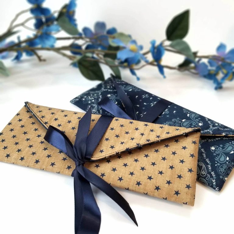 reversible envelope stars and paisley -Ficelle et Baluchon